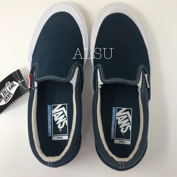 Vans | Shoes | Vans Slip On Pro Toecap Reflecting Blue Suede W | Poshmark